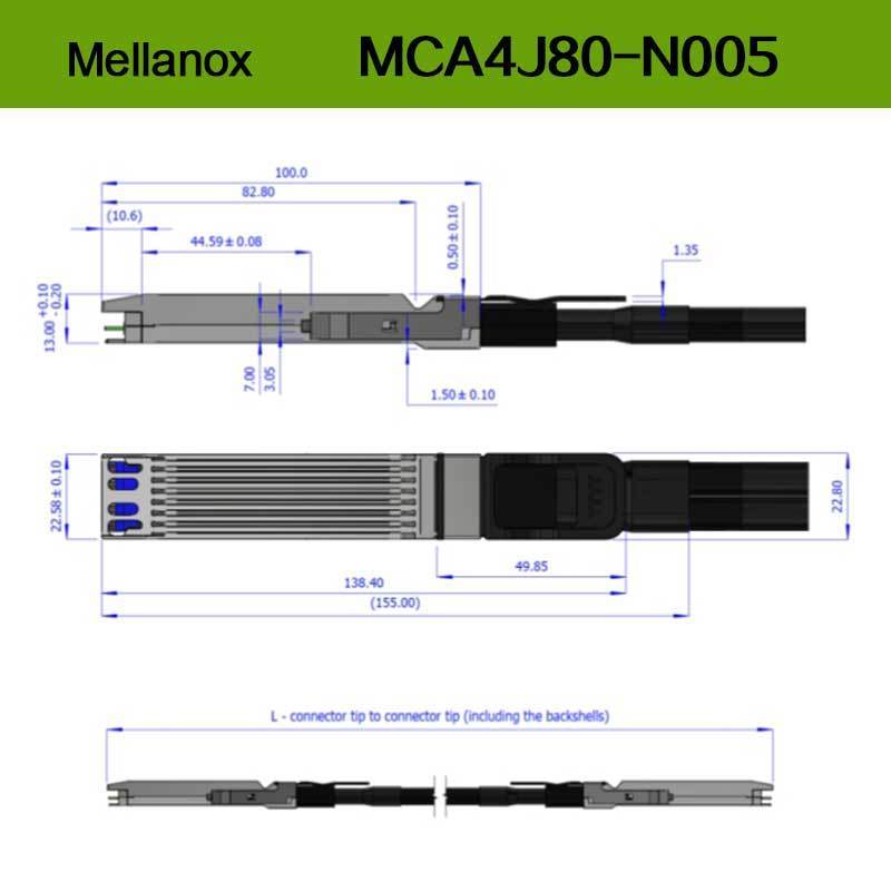 Mellanox DAC Cable MCA4J80-N005 Active Copper Cable IB Twin Port NDR ...