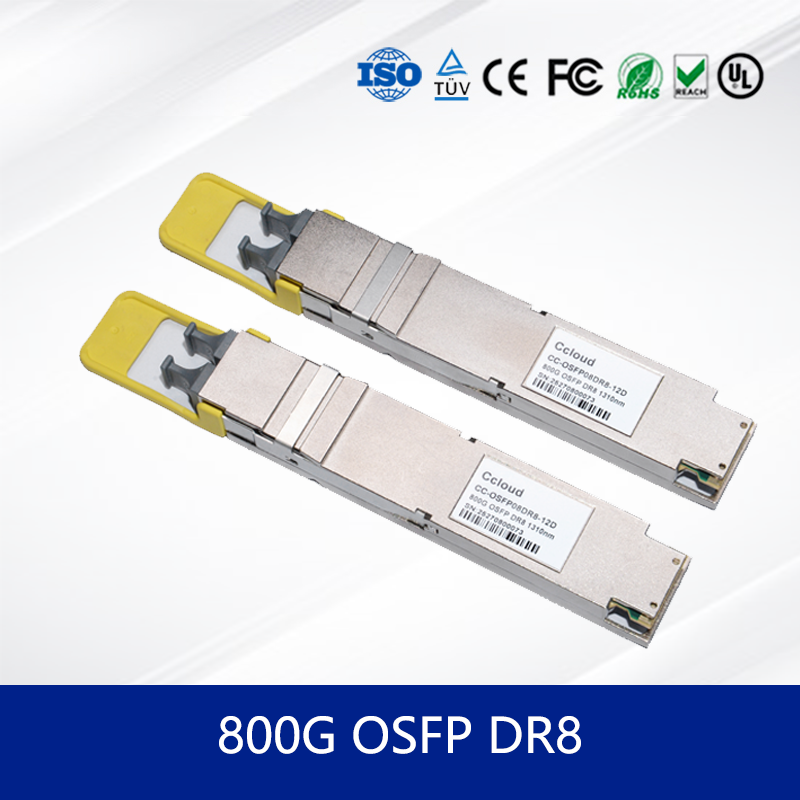 800G OSFP DR8 Optical Transceiver - 500m SMF, Dual MTP8 Connector, Low ...