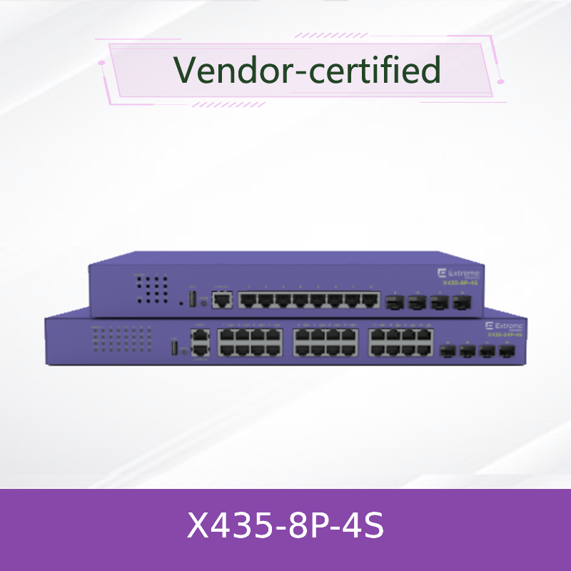 Extreme X435-8P-4S 8-Port Gigabit PoE+ Switch | 2.5G SFP | Cloud Managed